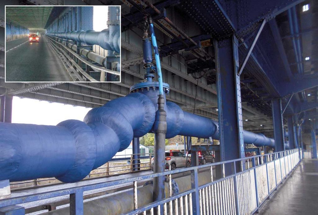 Corrosion protection system used on bridge gas pipe